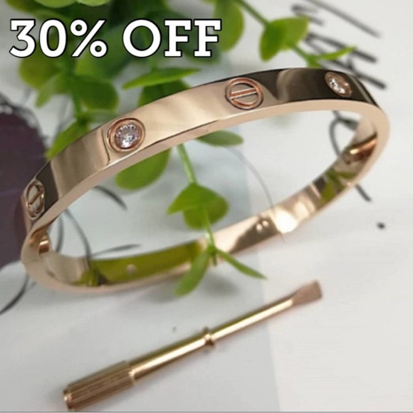 Stampd | Jewelry | Rose Gold Love Bangle Bracelet Screw Nail ...